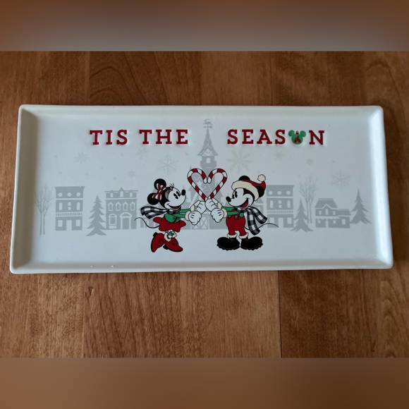 Disney | Holiday | Disney Festive Mickey And Minnie Platter Red And ...